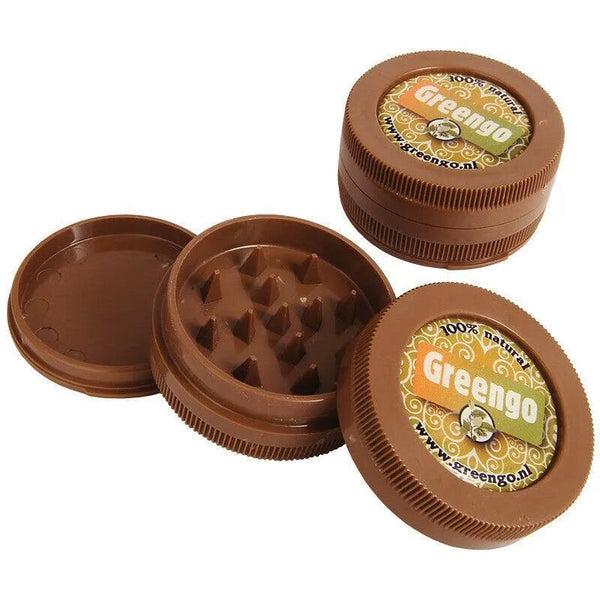 Greengo Brown Plastic Grinder 50mm – Insomnia Smoke